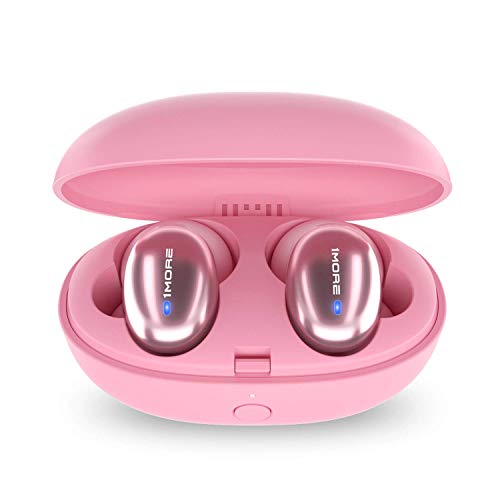 1MORE Stylish True Wireless in-Ear Headphones - Bluetooth - 6.5 Hours of Battery - 15-Minute Quick Charge for 3 Hours of Use – Portable Charging Headphone Case Included - Pink (Renewed)