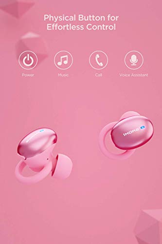 1MORE Stylish True Wireless in-Ear Headphones - Bluetooth - 6.5 Hours of Battery - 15-Minute Quick Charge for 3 Hours of Use β Portable Charging Headphone Case Included - Pink (Renewed)