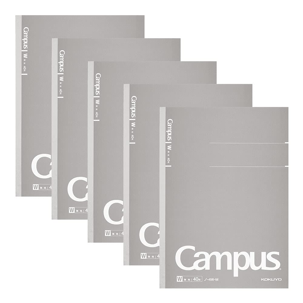 Kokuyo Campus Notes Solid 40 Piece Semi B5 Rhino – W – Medium [5 Books Set]