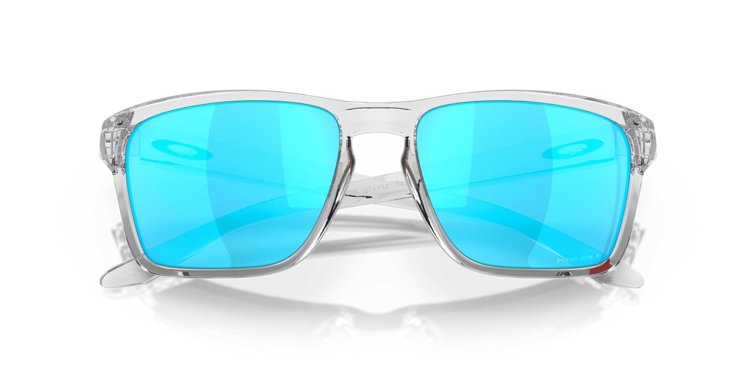 Oakley Men's OO9448 Sylas Rectangular Sunglasses, Polished Clear/Prizm Sapphire, 60 mm