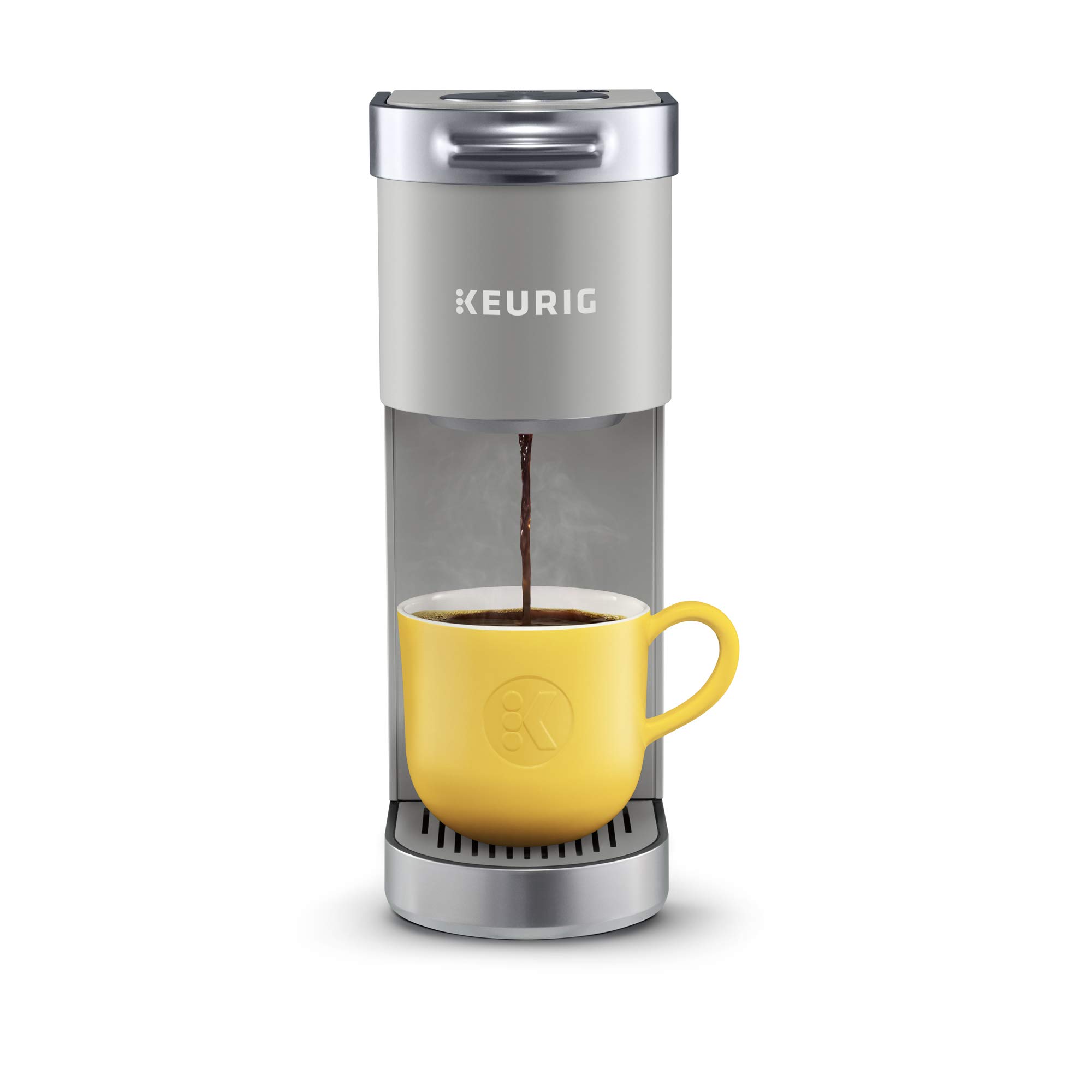 Keurig K-Cafe Single Serve K-Cup Coffee, Latte and Cappuccino Maker, Dark Charcoal & K-Mini Plus Single Serve K-Cup Pod Coffee Maker, Studio Gray