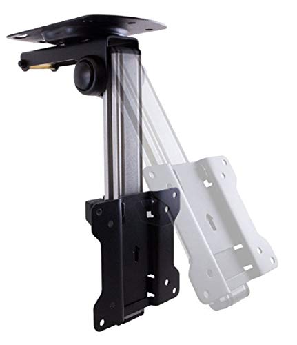 Monoprice 116122 Under Cabinet Tilt TV Wall Mount Bracket - For TVs Up to 27in Max Weight 44lbs VESA Patterns Up to 100x100 Silver
