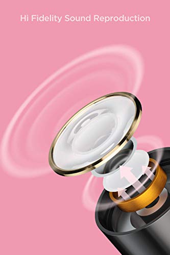 1MORE Stylish True Wireless in-Ear Headphones - Bluetooth - 6.5 Hours of Battery - 15-Minute Quick Charge for 3 Hours of Use β Portable Charging Headphone Case Included - Pink (Renewed)
