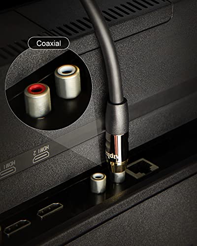 RCA Cable, RCA to RCA Audio Cable,Subwoofer Cable Dual Shielded with Gold Plated RCA to RCA Connectors-Black (8FT)