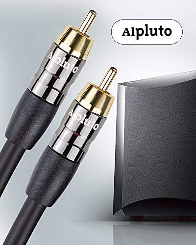 RCA Cable, RCA to RCA Audio Cable,Subwoofer Cable Dual Shielded with Gold Plated RCA to RCA Connectors-Black (8FT)