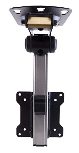 Monoprice 116122 Under Cabinet Tilt TV Wall Mount Bracket - For TVs Up to 27in Max Weight 44lbs VESA Patterns Up to 100x100 Silver