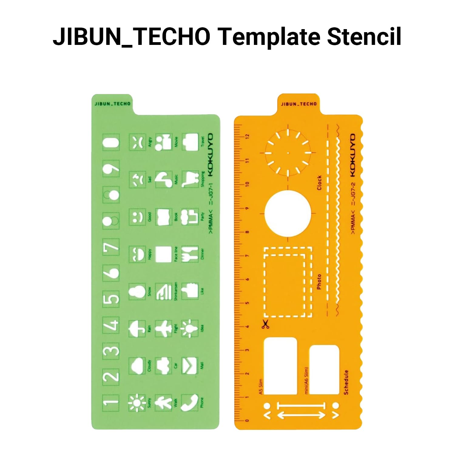 KOKUYO JIBUN_TECHO B6 bundles (2 IDEA notebooks, 1 transparent cover and 2 Template Stencil of Icon & Plan)