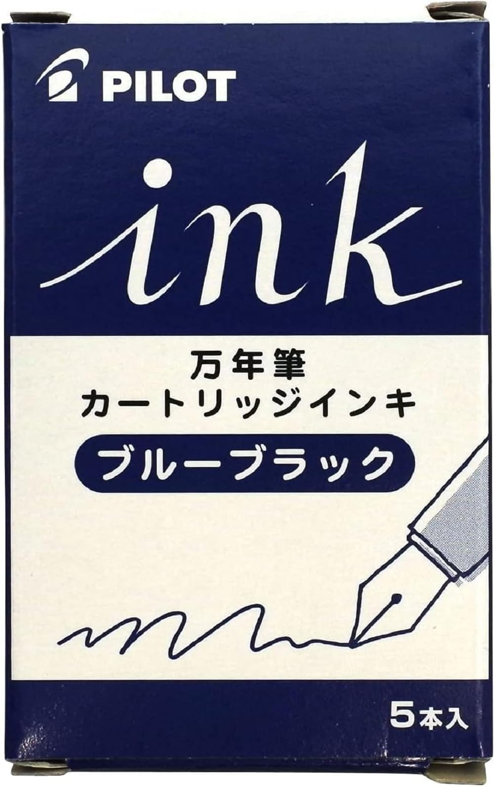 Kakuno Fountain Pen Extra Fine Print Clear Body Ink FKA1SRNCEF with 5 Blue Black Refill and Kanji Love Sticker