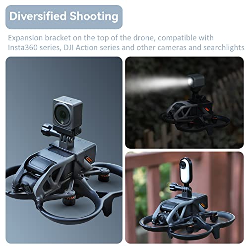 O'woda Camera Mount with Protective Bumper Ring for DJI Avata, Top Extension Bracket Multifunction Holder + Propeller Guard for DJI Avata Accessories, Compatible with Insta360 / GoPro / DJI Camera
