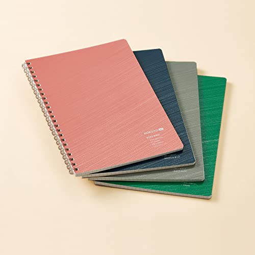 KOKUYO ME Graph Spiral Journal Notebook, A5 Soft Ring 5 mm Grid Paper Notebook with 50 Smooth Sheets, 5.8'' x 8.3'' Cute Small Journaling Notebook, Canyon Clay, Japan Import. (KME-SR931S5MS)