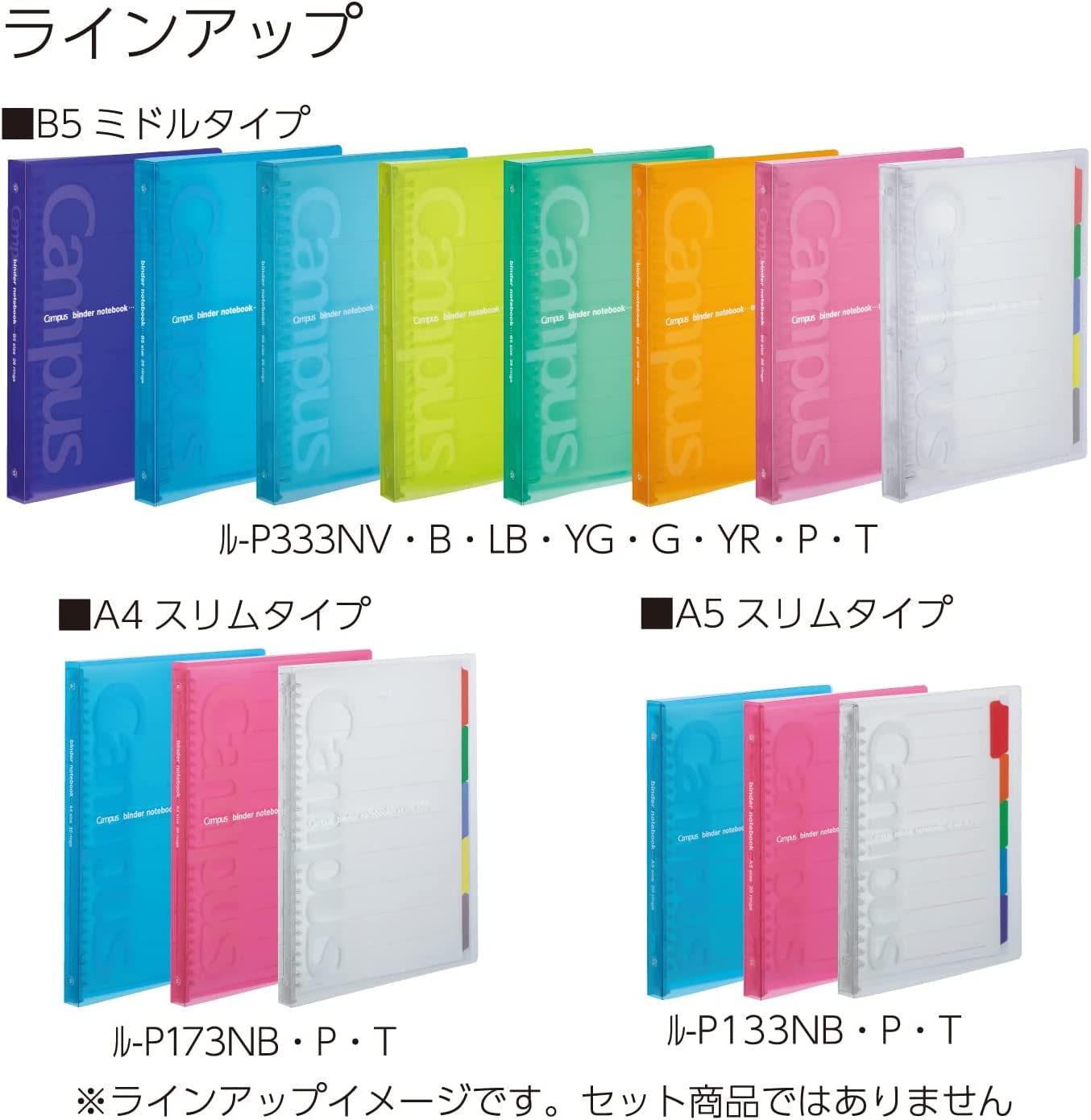 Kokuyo Campus Slide Binder with 5 Tab Dividers, Middle Type, B5, 26 Holes, Up to 100 Sheets, Orange, Japan Import (RU-P333NYR)