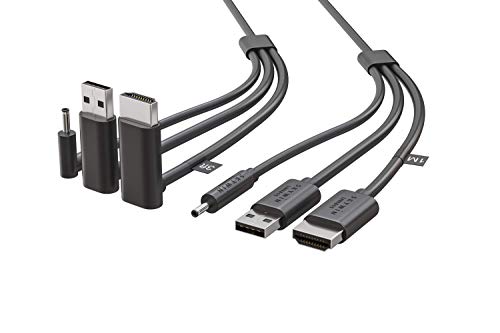 Skywin 3-in-1 VR Backpack Cable - Compatible with HP Z VR Backpack and HTC Vive - 3 in 1 HDMI+USB+DC 1 Meter Cable for Linkbox and Headset Connection (3.2 Foot) (Black)