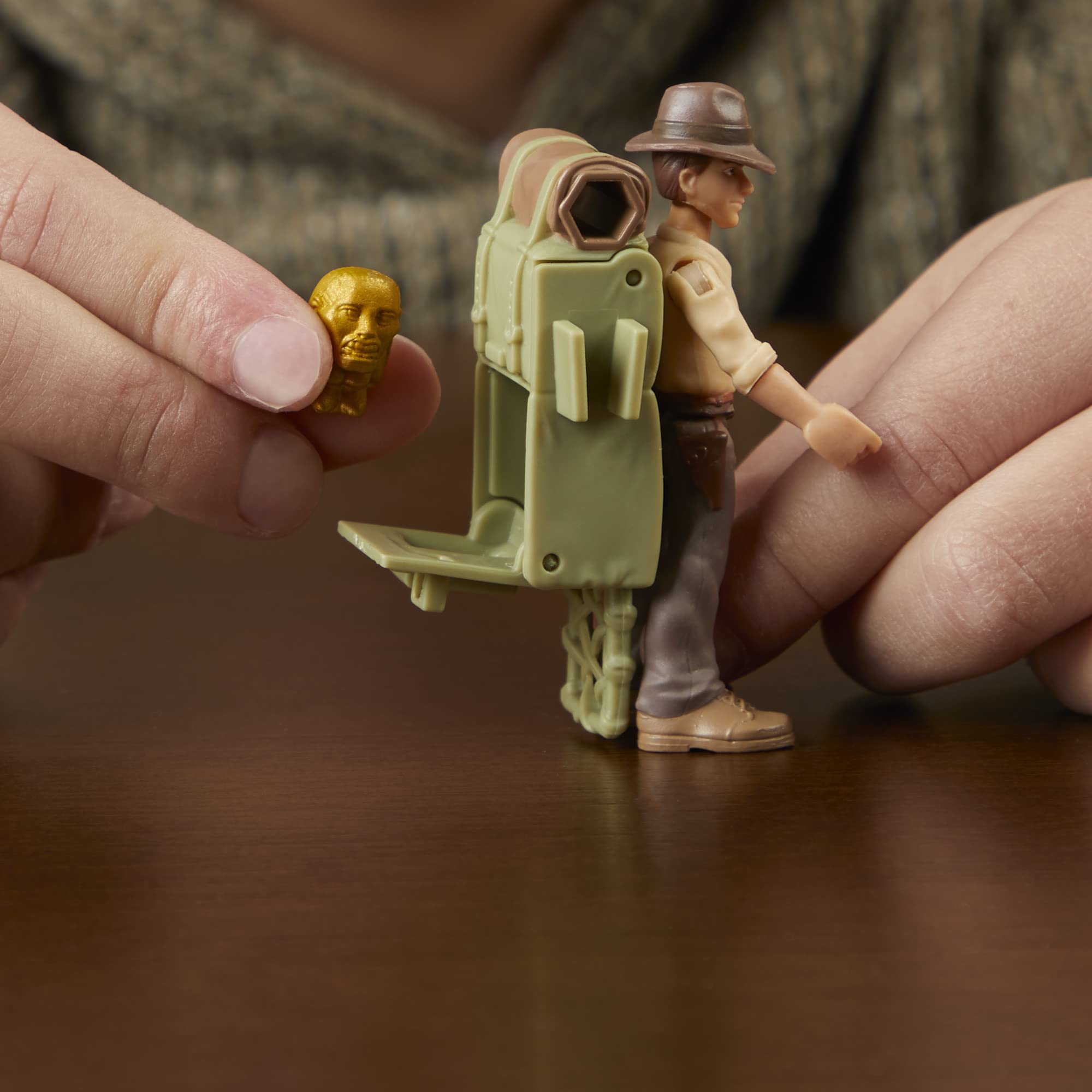 Indiana Jones Worlds of Adventure with Adventure Backpack Action Figure, 2.5-inch, Action Figures for Kids Ages 4 and Up