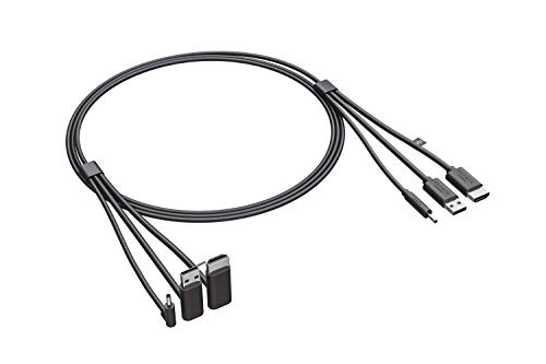 Skywin 3-in-1 VR Backpack Cable - Compatible with HP Z VR Backpack and HTC Vive - 3 in 1 HDMI+USB+DC 1 Meter Cable for Linkbox and Headset Connection (3.2 Foot) (Black)