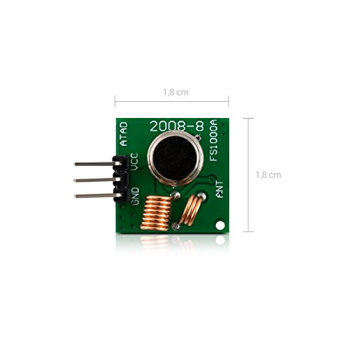 kwmobile 433 MHz Transmitter and Receiver Module Kit for Remote Control Raspberry Pi Arduino Pack of 3