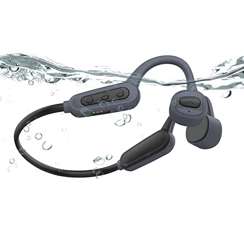 LeBoomon Waterproof Bone Conduction Headphones Wireless Bluetooth 5.0 Built-in 16G Mp3 Player IP68 Waterproof Swimming Headset with Mic for Running Swimming Cycling Gym