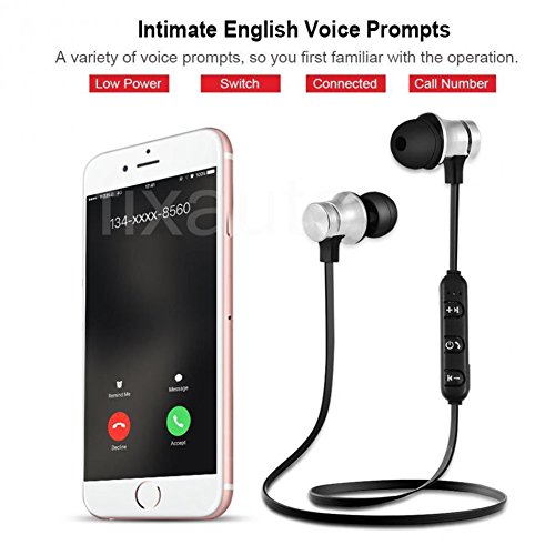 Gilroy Magnetic in-Ear Stereo Headset Earphone Wireless Bluetooth 4.2 Headphone Gift - Silver