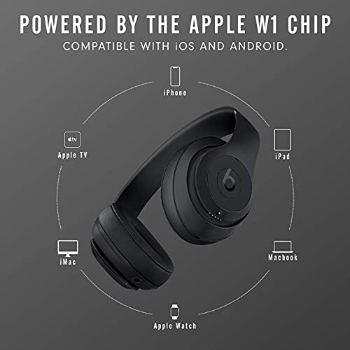Beats Studio3 Wireless Noise Cancelling Over-Ear Headphones - Apple W1 Headphone Chip, Matte Black (Latest Model) (Renewed)
