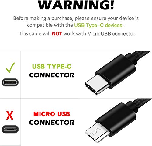 USB C Charger Cord 3FT 6FT 10FT Cable for Samsung Galaxy A14 A13 A53 5G S22 S21 S20 Plus Ultra FE A71 A21 A51/A32 A03S A50 A20 A11 A12,S10 S10E,Note 10 20,Pixel 4 4A XL,Fast Charging Charge Power Wire
