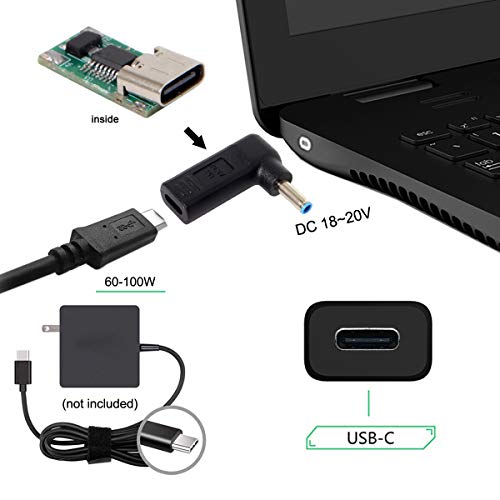Cablecc USB 3.1 Type C USB-C to DC 4.5x3.0mm Adapter PD Emulator Trigger 90 Degree Angled