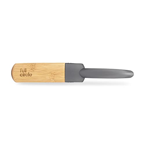 Full Circle Peel Good Collection Straight Peeler – Bamboo and Stainless Steel Fruit and Vegetable Peeler – Removable Swivel Head - Kitchen Tool for Carrots, Apples, Potatoes and More