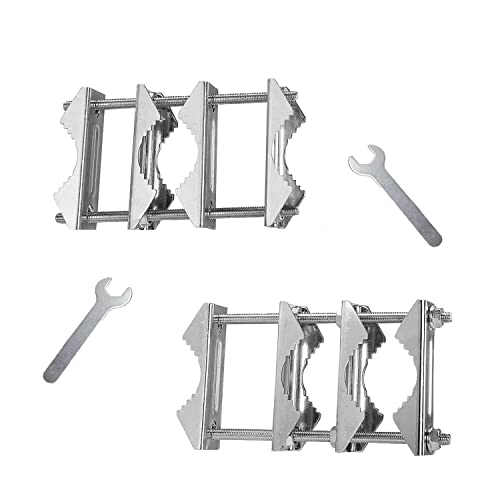 2 PCS Double Antenna Mast Clamp V Jaw Block with Bolts Mast to Mast Clamp,Patio Umbrella Holder Heavy Duty Pole to Pole Mounting Bracket for WiFi Cellular Ham TV Pipe Umbrella Fishing Pole Flagpole