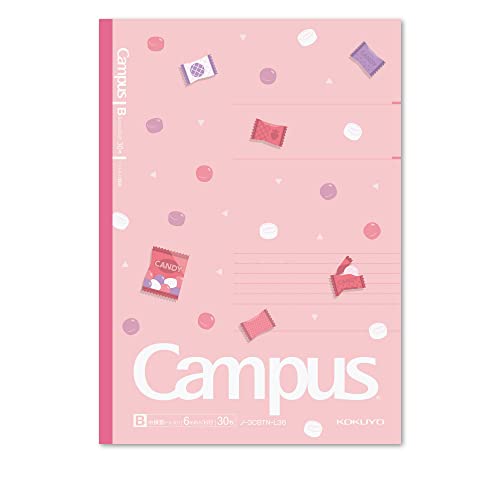 KOKUYO Composition Notebooks, 5 Pack Campus Semi-B5 Comp Book with Dot B 6mm Ruled, 30 Sheets, School Lined Notebook in Snack Motif, Journal Notebook for Women Work Study Note Taking (NO-3CBTN-L36X5)