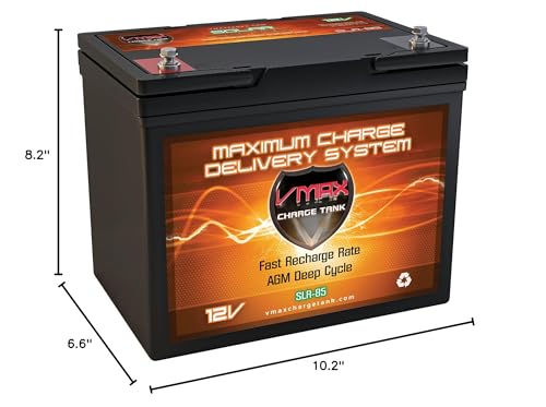 VMAXTANKS VMAXSLR85 AGM deep cycle 12V 85AH SUMP PUMP battery. For Use with PV Solar Panels, wind turbine, power backup generator, off grid, and any other heavy duty application
