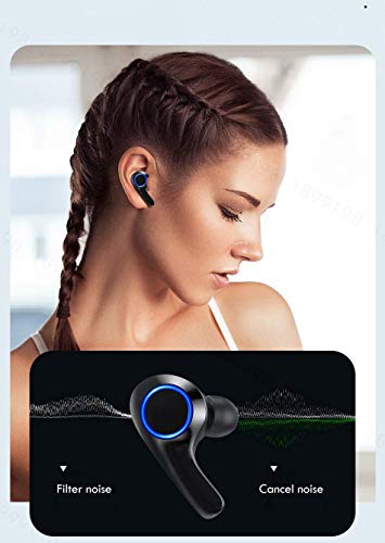 Brand Bluetooth Earbuds - Noise Cancelling Wireless Waterproof Headphones - Workout Earbuds with Smart Touch - Surround Sound Bluetooth Earbuds with Microphone and Charging Case - Carry Bag (White)