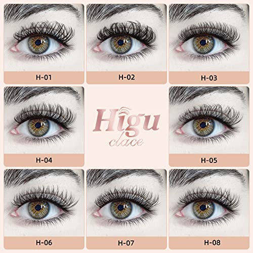 Lash Clusters DIY Eyelash Extensions 72 Pcs D Curl 16mm Cluster Eyelash Extensions Thin Stem Cluster Lashes Individual Lashes Cluster Lashes Wisps Reusable for Self-application (H-02 D Curl 16mm)