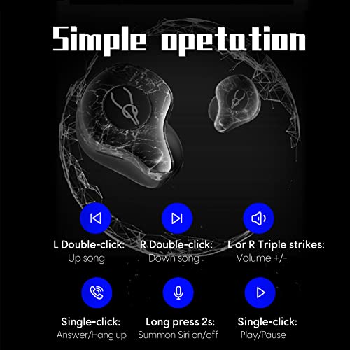 Sabbat E12 3D Clear Sound True Wireless Earbuds Blutooth 5.2 TWS Stereo Earphones A week's Endurance with Built-in Mic and Charging Case for iPhone, Samsung, iPad, Android(Gunmetal)