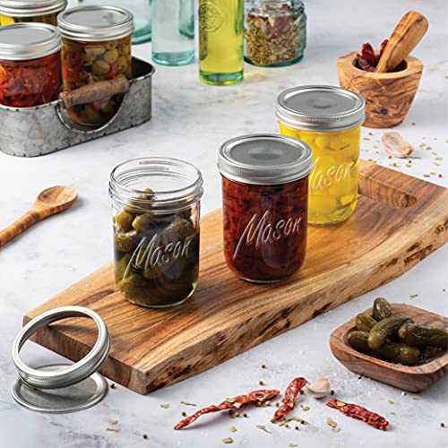Paksh Novelty Mason Jars - Food Storage Container - 6-Pack - Airtight Container for Pickling, Canning, Candles, Home Decor, Overnight Oats, Fruit Preserves, Jam or Jelly