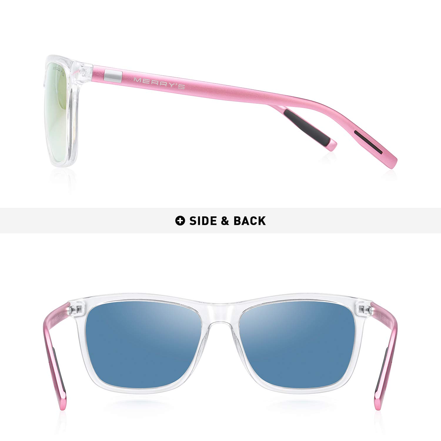 MERRY'S Polarized Sunglasses for Women Aluminum Men's Sunglasses Driving Rectangular Sun Glasses for Men/Women