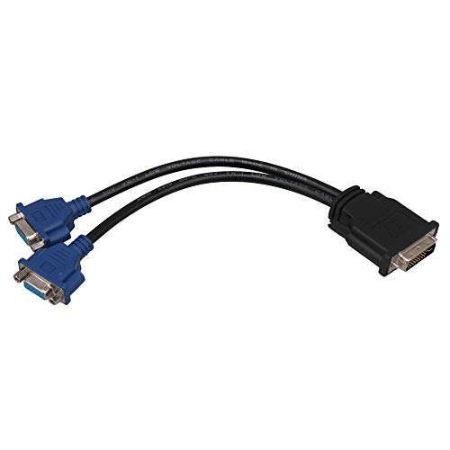 BQLZR DVI-Male DVI-I to VGA Female Monitor Video Splitter Adapter Cable for Duplicating Images,Only Divider Line Can be Used at a Time