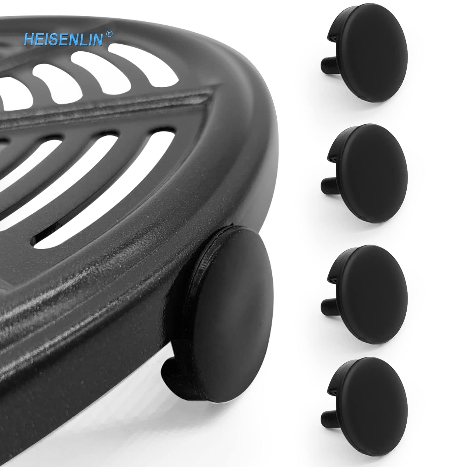 ALJ Air Fryer Tray Protector, 4 Pack Rubber Bumpers for Ninja Air Fryers, Silicone, Black, 0.98*0.98*0.51 IN