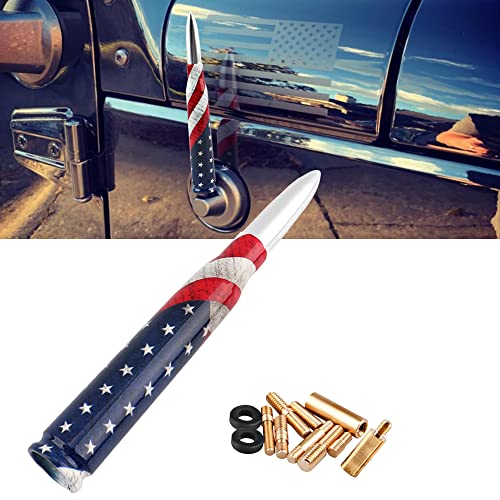 Short Radio Antenna, American Flag Design JK Antenna 5.5 Inch Antenna Toppers Aluminum Truck Antenna Compatible with Jeep Wrangler JK JL 2007-2022 âŚ