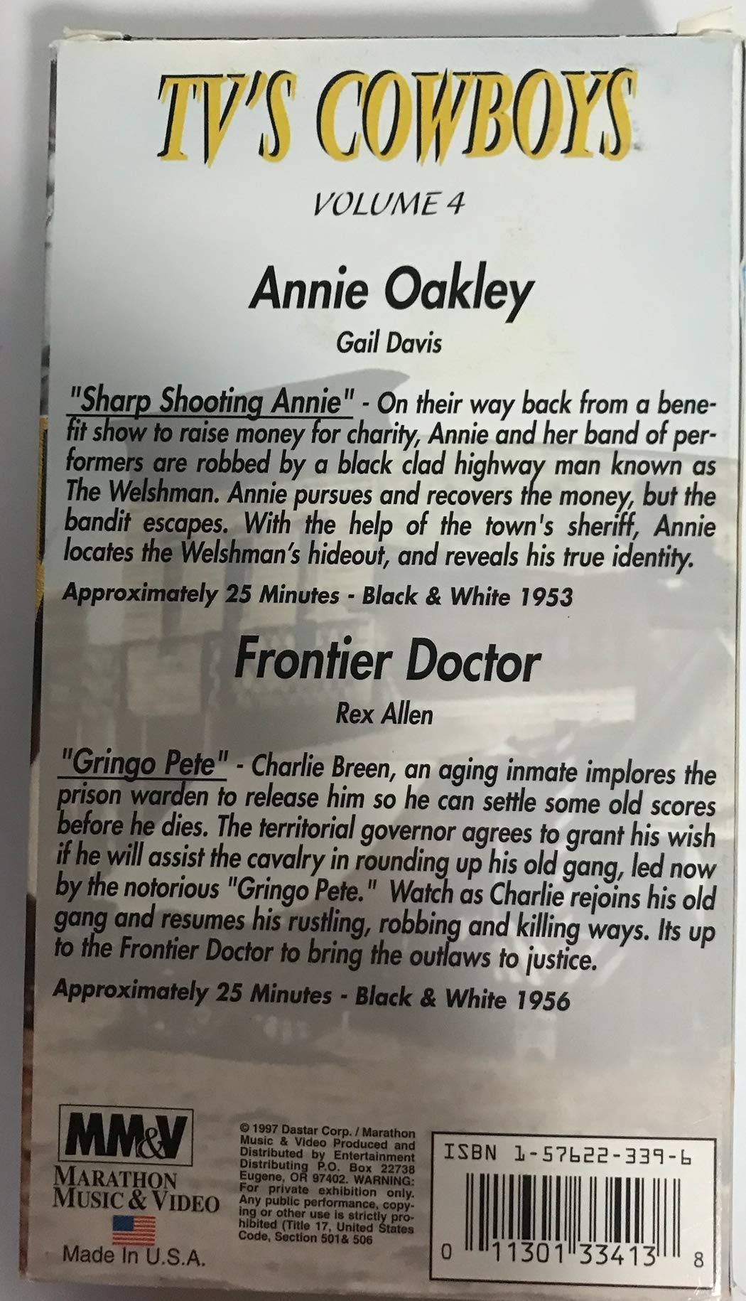 Annie Oakley - Frontier Doctor TV's Cowboys Vol 4