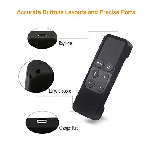 Wall Mount Bracket Compatible with Apple TV 4K 5th and 4th Generation - HJYuan TV Mount Holder with Black Siri Remote Silicone Protective Case Cover Compatible with Apple TV 4K 5th and 4th Gen
