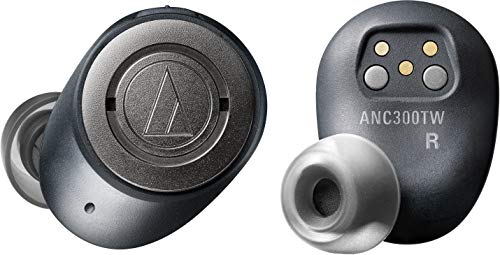 Audio-Technica ATH-ANC300TW QuietPoint Wireless Active Noise-Cancelling in-Ear Headphones, Black
