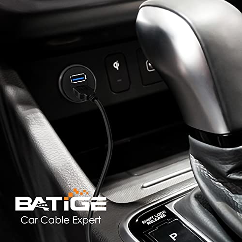 BATIGE 2 Pack Dual USB 3.0 Car Mount Flush Cable USB3.0 Male to Female Car Mount Extension Cable Waterproof for Car Truck Boat Motorcycle Dashboard Panel 3ft