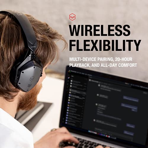 V-MODA M-200 ANC Noise Cancelling Wireless Bluetooth Over-Ear Headphones with Mic for Phone-Call, Matte Black