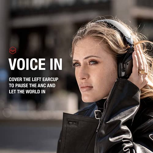 V-MODA M-200 ANC Noise Cancelling Wireless Bluetooth Over-Ear Headphones with Mic for Phone-Call, Matte Black