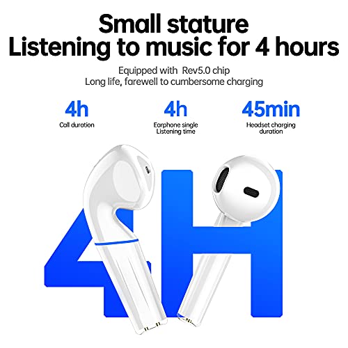 Hrbzo Wireless Earbuds Bluetooth Headphones Stereo Sound Earphones 30H Playtime Wireless Charging Case & Power Display, Touch Control IPX6 Waterproof Stereo Earphones in-Ear Built-in Mic Headset