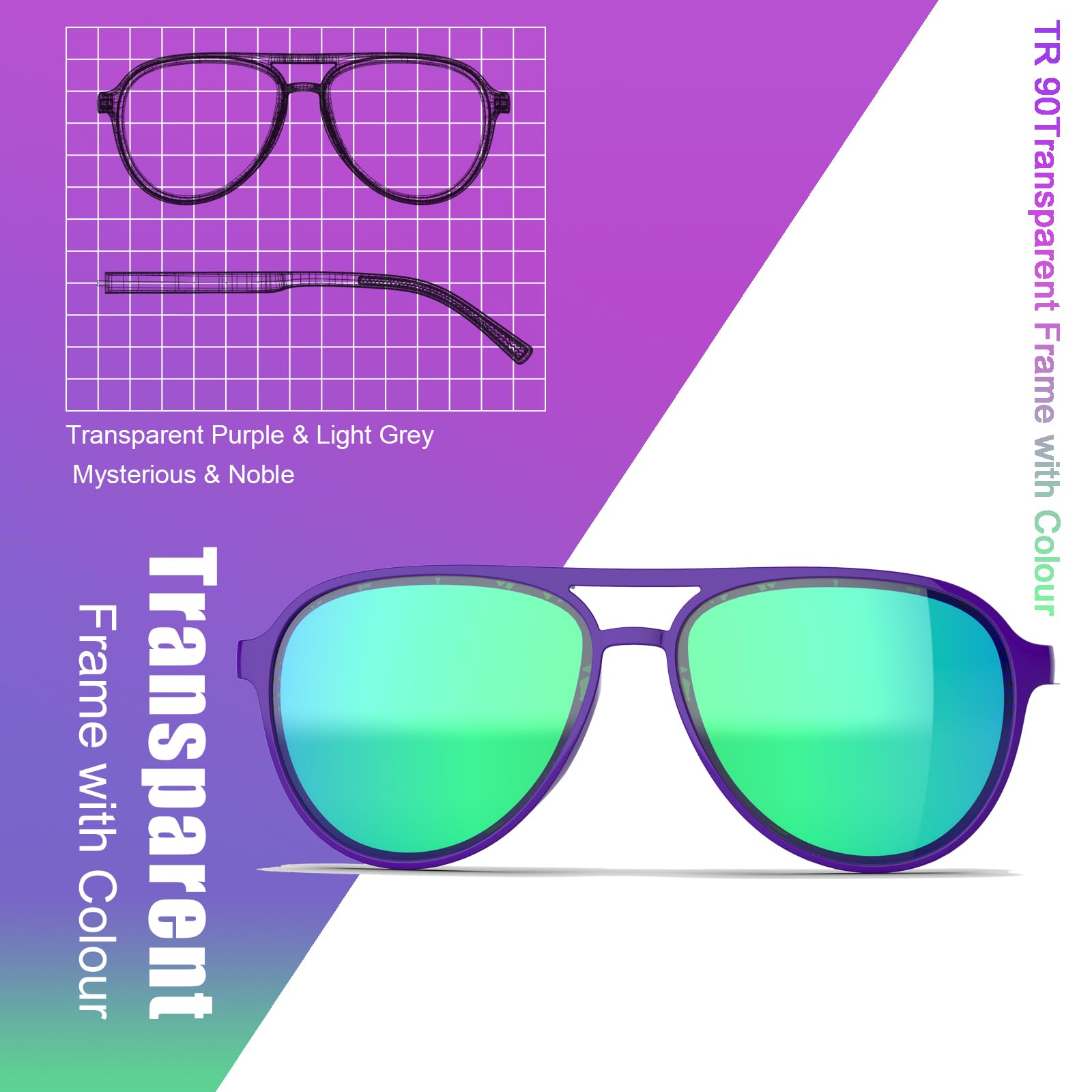 Lasiyanor Lightweight TAC Polarized Tinted Classic Vintage Retro 70s Sunglasses, TR-90 Frame for Women Men, UV 400 Protection