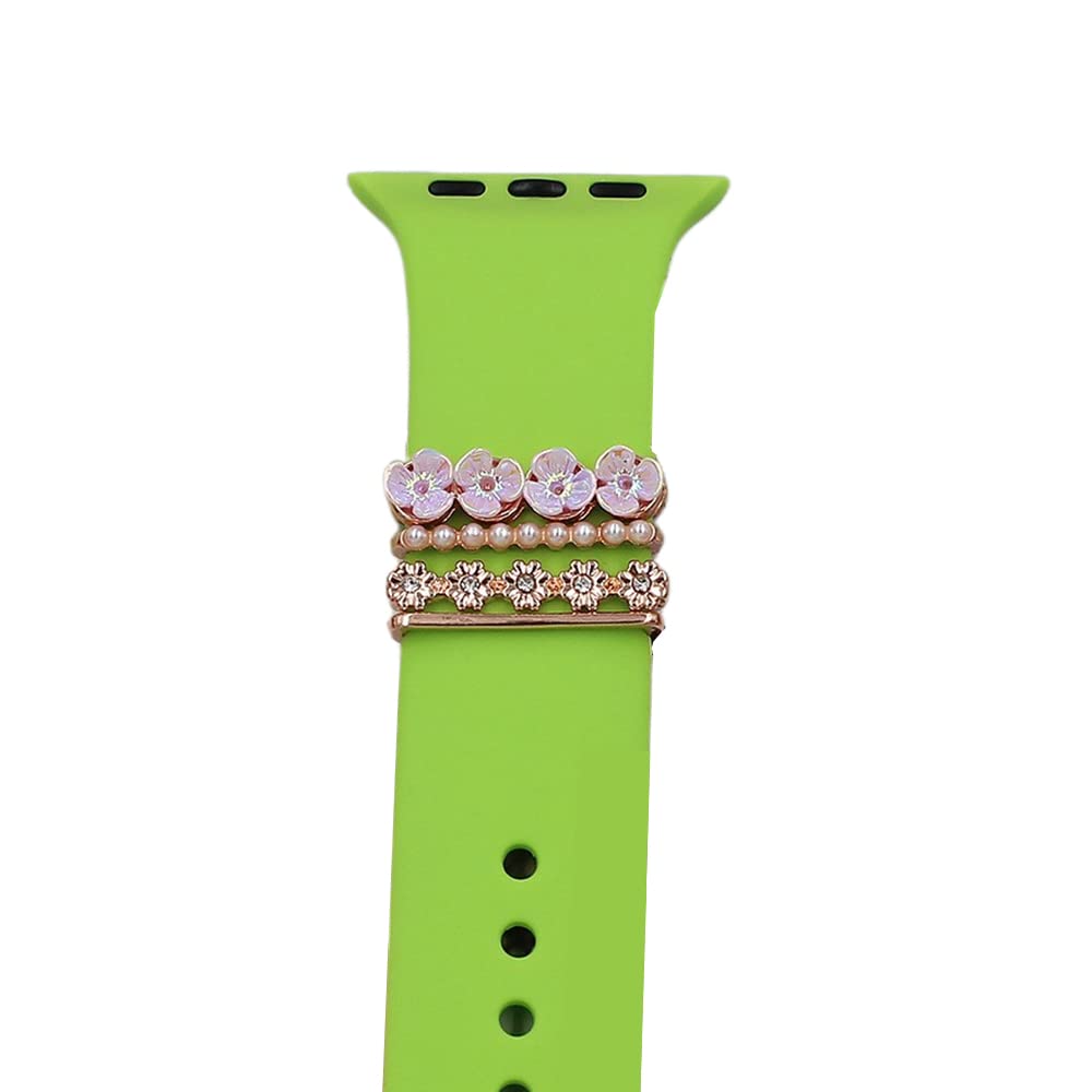 4PCS/Set Watch Bands Trinkets For Apple Watch Series SE 8 7 6 5 4 3 2 1 Ultra Strap Charms Loops Decorations,Tomcrazy Diamond Love Heart Watch Band Decorative Ring Compatible with Fitbit Charge 5