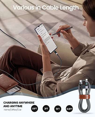 ORICO USB-C to Lightning Cable, 29W PD Syncing Cord LED Display Fast Charging, High Speed Data Transfer Cord Compatible with iPhone 13 12 11 Pro Max XS XR X 8 7 Plus AirPods Pro and More