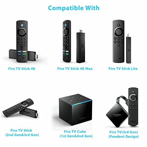 Replacement Voice Remote Control 3rd Gen Fit for Amazon Fire TV Stick (4K, Lite), Fire TV Stick (2nd,3rd Gen), Fire TV Cube (1st, 2nd Gen), Fire TV (3rd Gen)