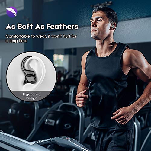 Lunjee TWS Bluetooth Earphones with Microphones Sport Ear Hook LED Display Wireless Headphones HiFi Stereo Earbuds Waterproof Headsets