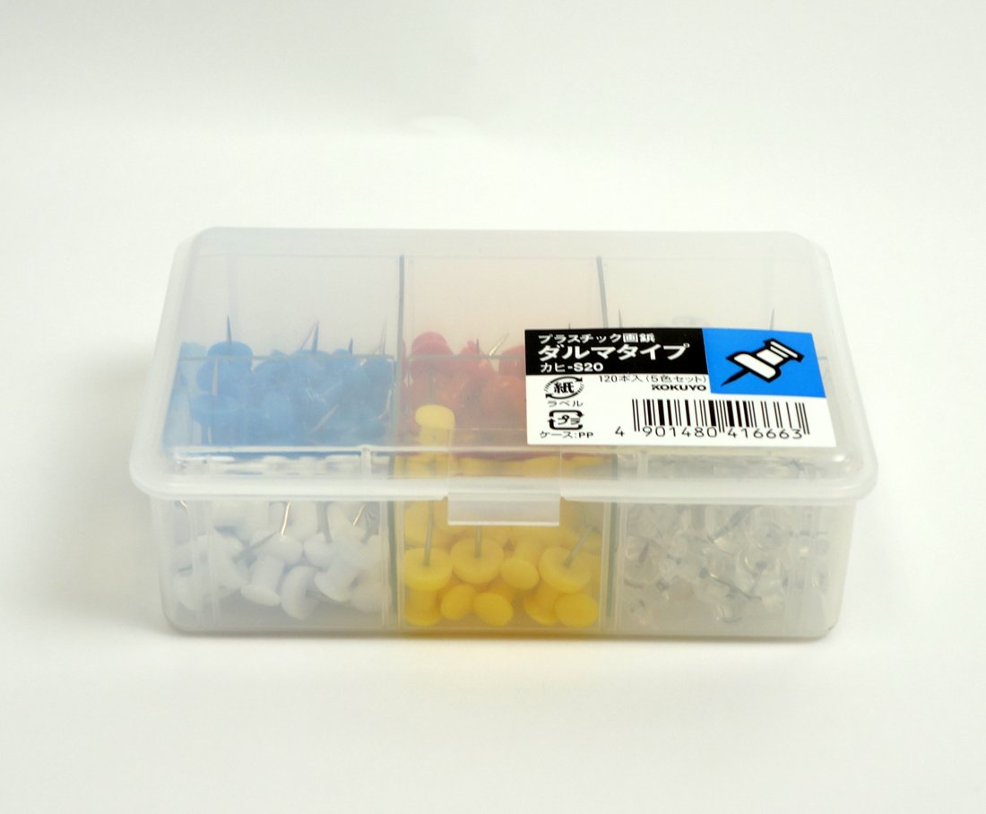 Kokuyokahi-S20 plastic thumbtack Dharma 5 color set (japan import)