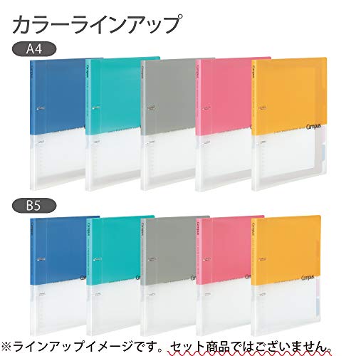 Kokuyo Campus 2-Ring Loose Leaf Binder, A4, 2 Holes, Up to 100 Sheets, Blue, Japan Import (RU-PP158B)